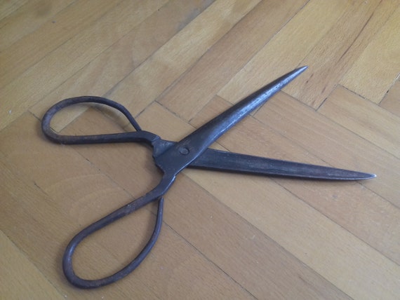 Primitive Hand Forged Scissors From 50's /rustic Home Deco - Etsy