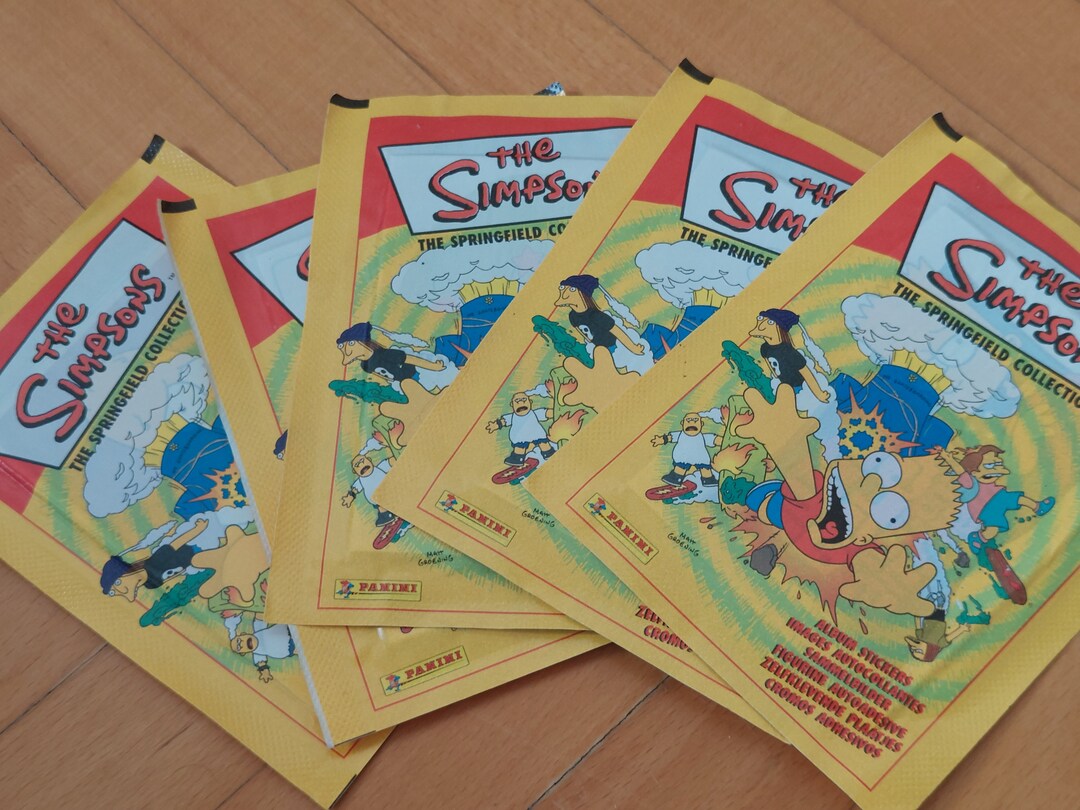 Vintage the Simpsons Panini Stickers 5 Packs-sealed/ Collectible ...