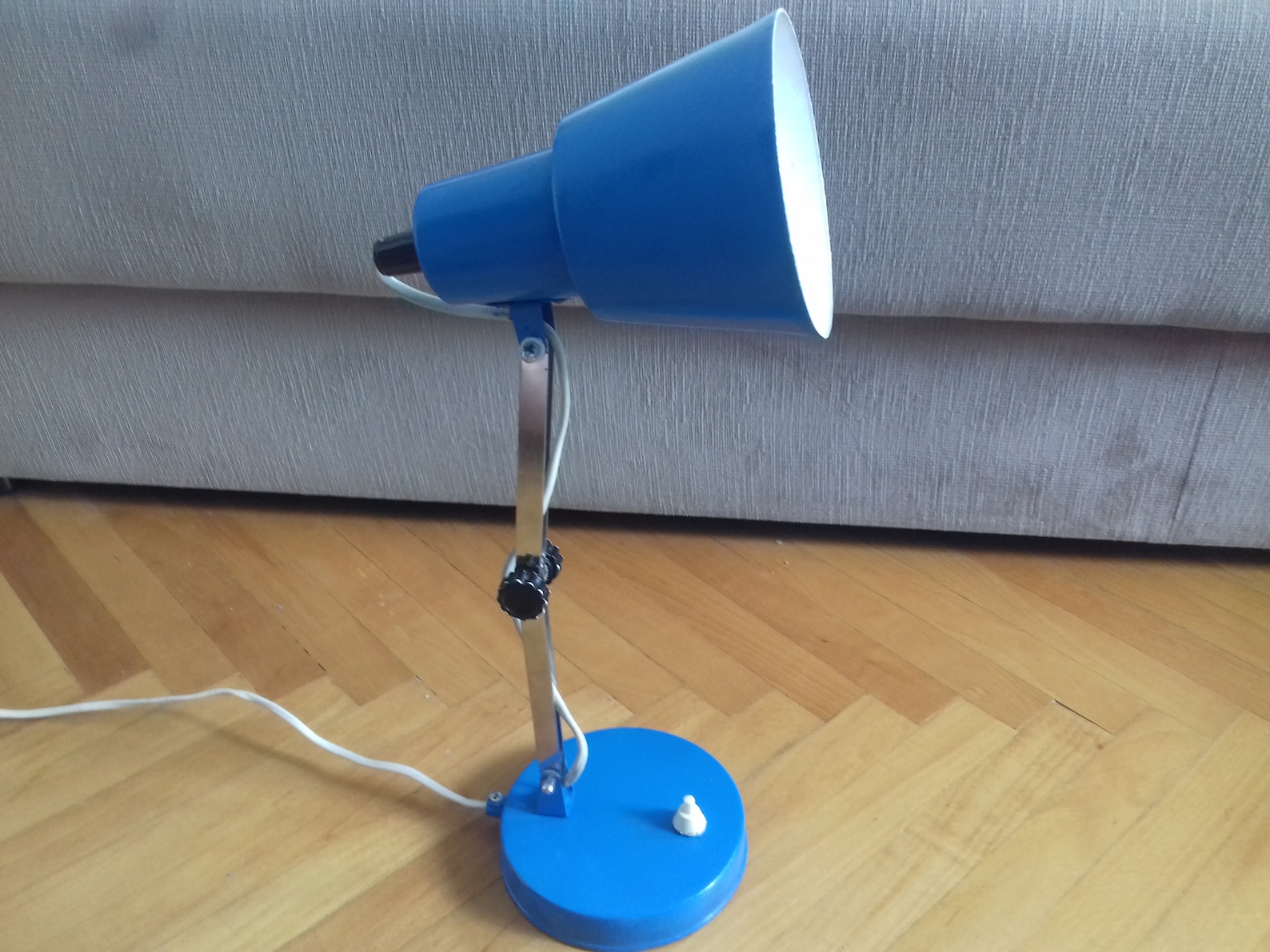 Vintage Adjustable Desk Lamp-metal Blue repeinted Table Lamp - Etsy
