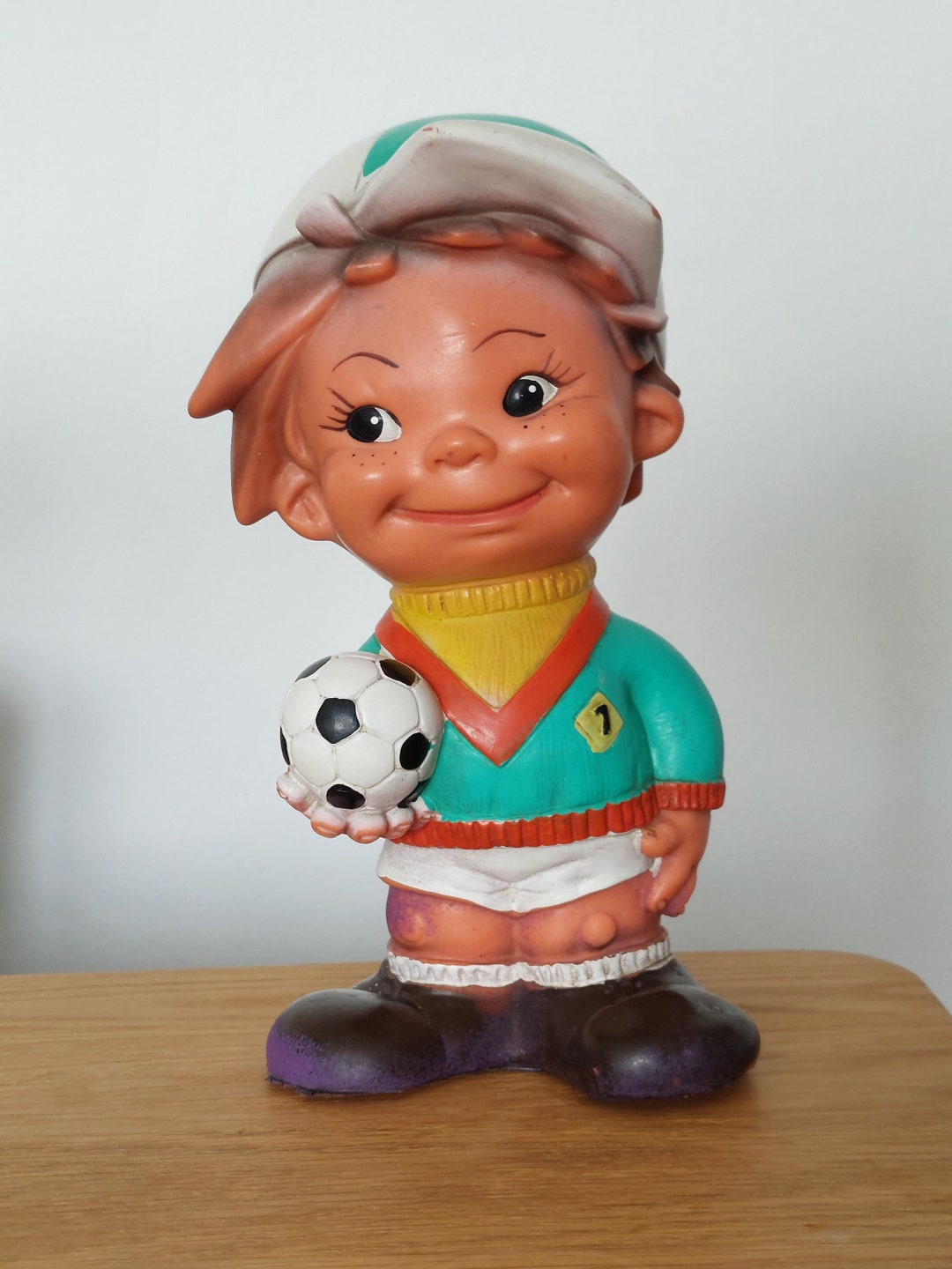 Vintage Rubber Squeak Football Player Doll- Made by Biserka Zagreb ...