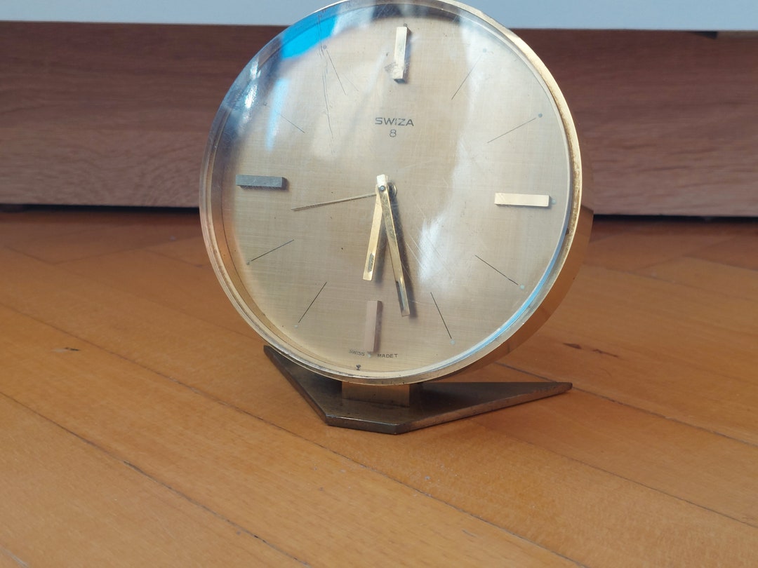 Vintage Mid-century Table Clock-swiza 8-swiss Made/home Decor, Repair ...