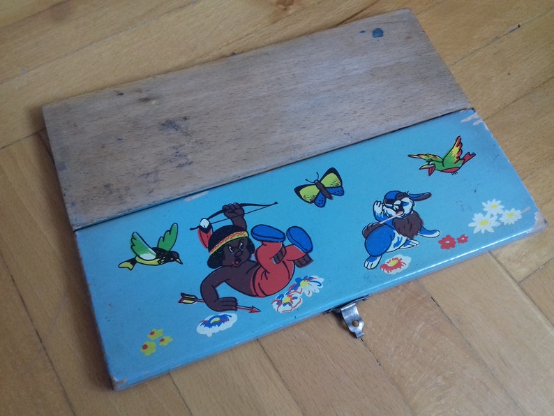 Vintage Wooden School Pencil Case Box - Etsy