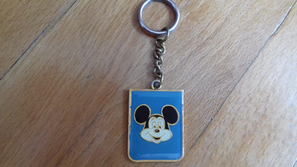 Vintage Enamel Disney Keychain Mickey Mouse made in | Etsy