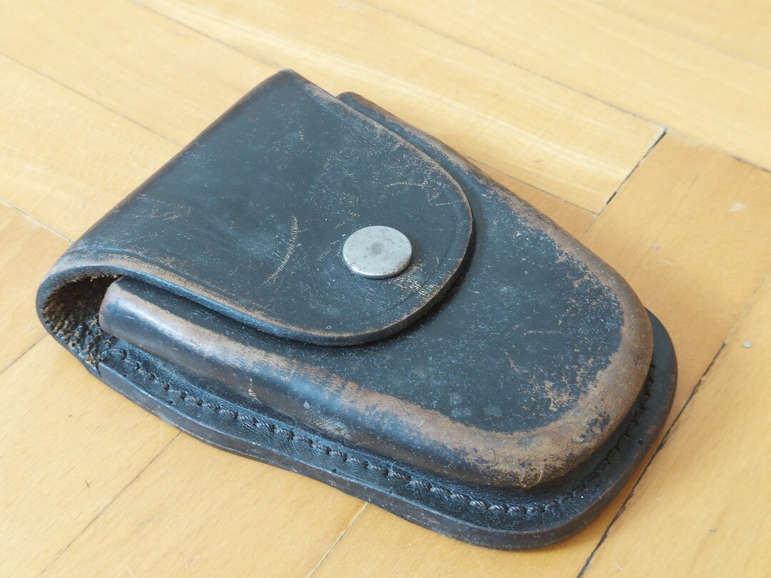 Vintage Leather Compass Case/ Leather Belt Pouch/ Military Pouch, Police Pouch - Etsy