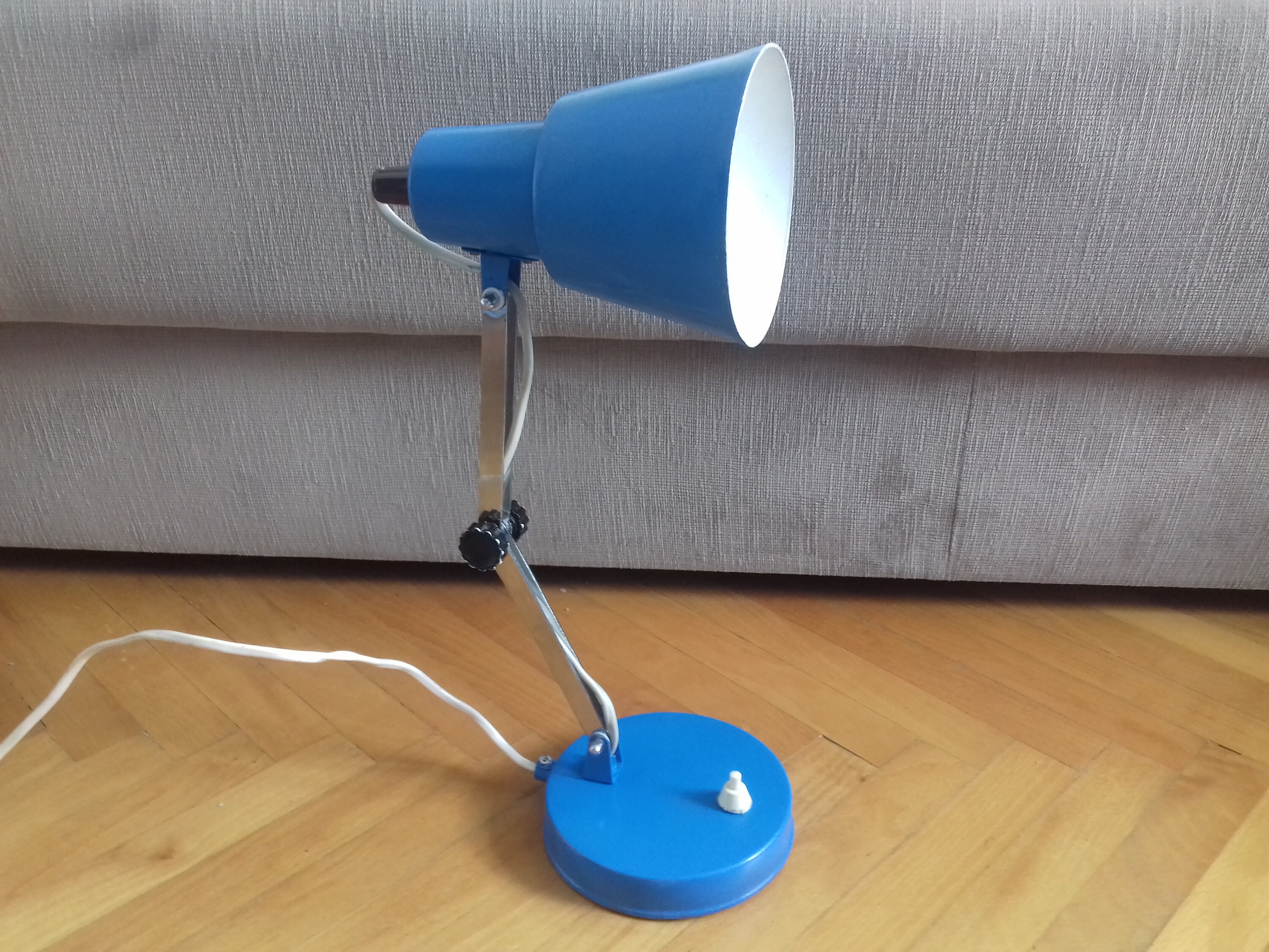 Vintage Adjustable Desk Lamp-metal Blue repeinted Table Lamp - Etsy