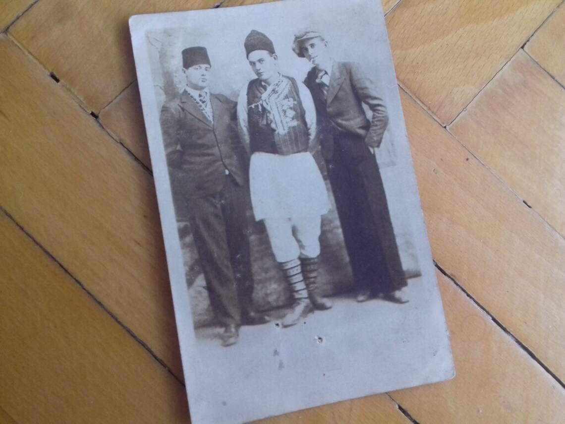 Vintage photo 3 handsome man from Balkan Macedonia Skopje | Etsy