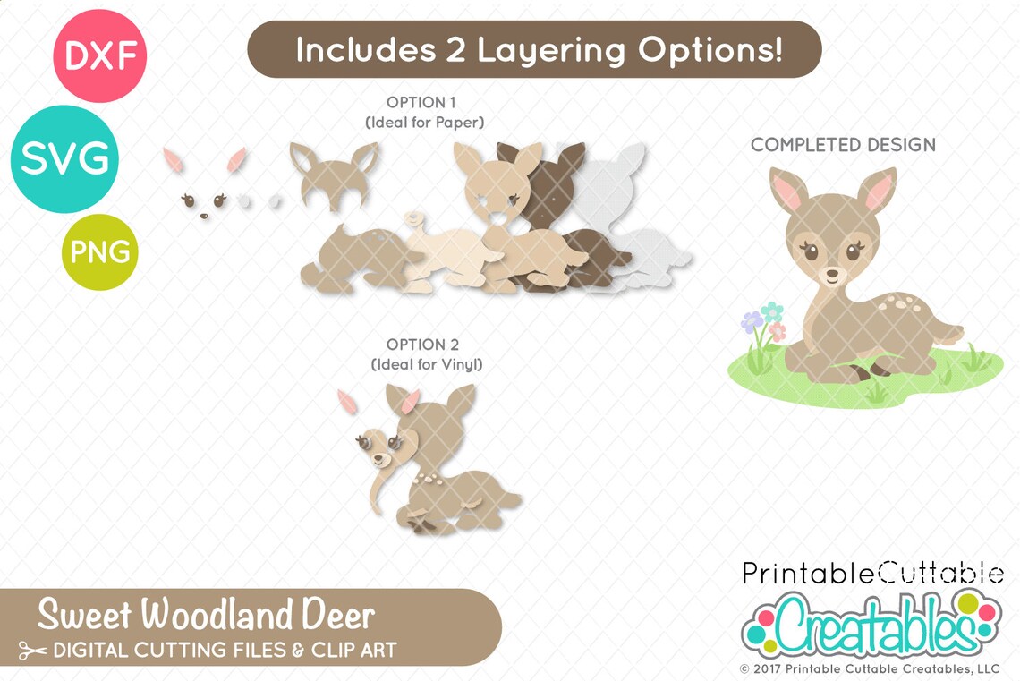 Sweet Woodland Deer SVG Cut File & Clipart E259 Includes - Etsy