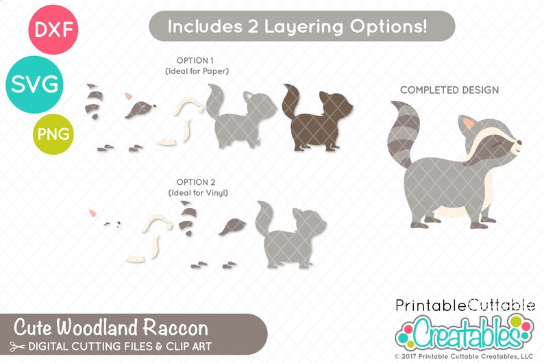 Cute Woodland Raccoon SVG Cut File & Clipart E262 - Includes Limited ...