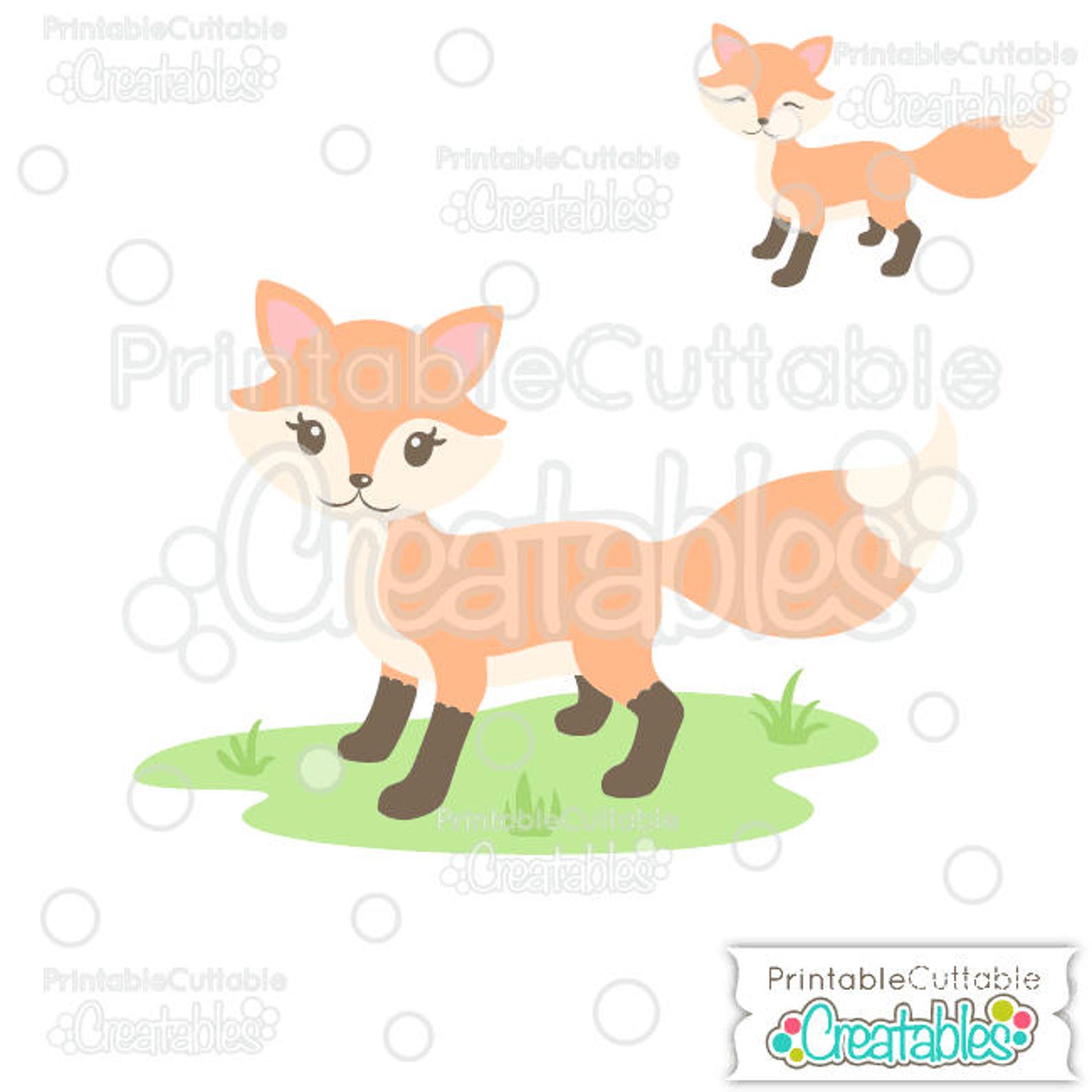 Sweet Woodland Fox SVG Cut File & Clipart E260 Includes - Etsy
