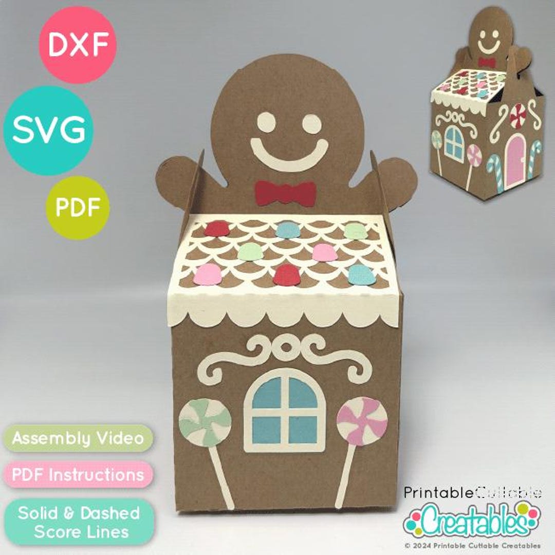 Gingerbread Gable Box SVG File D165 - Svg Dxf & Pdf - Includes Limited ...