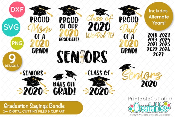 Graduation Sayings SVG Bundle / Class of 2020 SVG WTS006 - Etsy