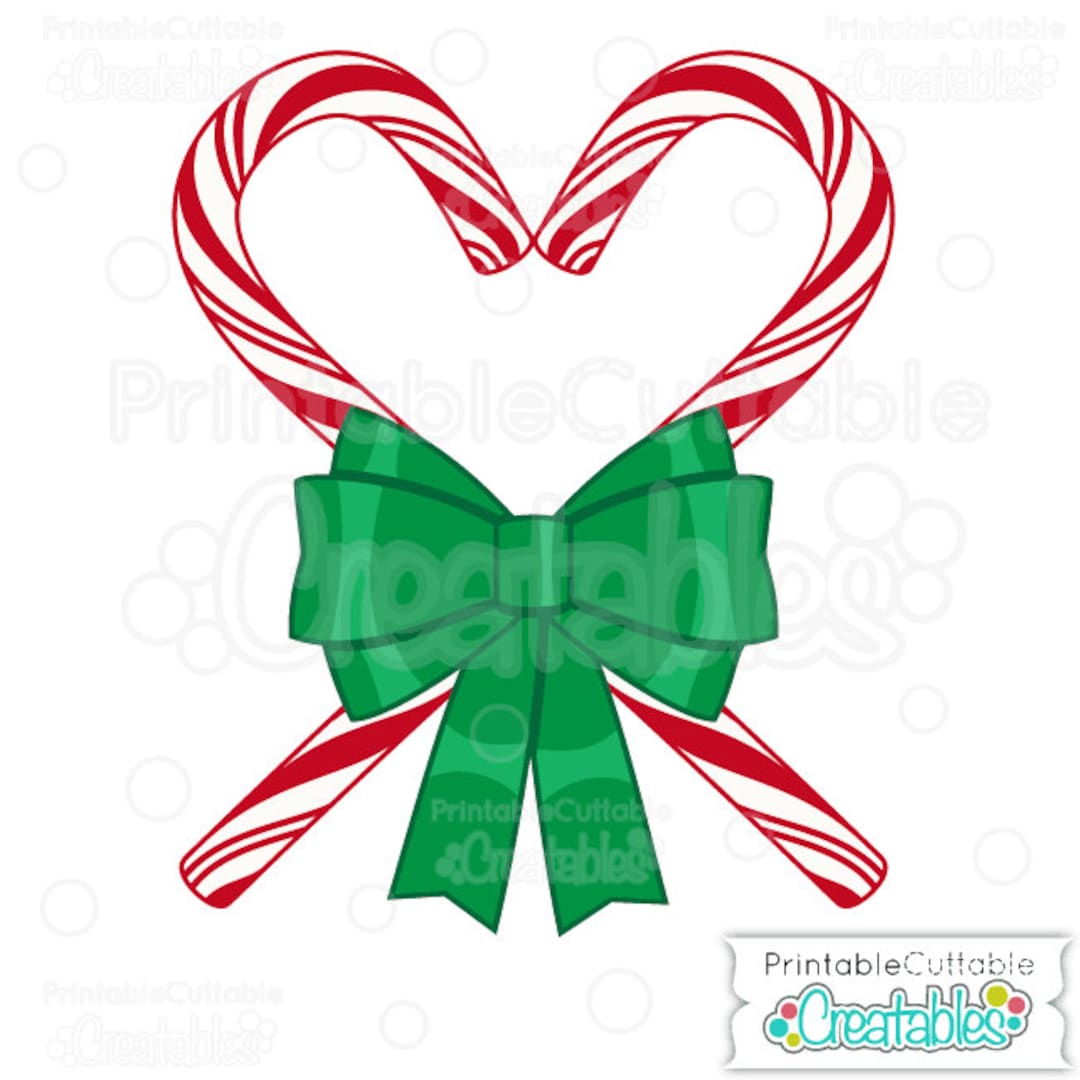 Candy Cane Heart SVG Cut File & Clipart - Includes Limited Commercial ...