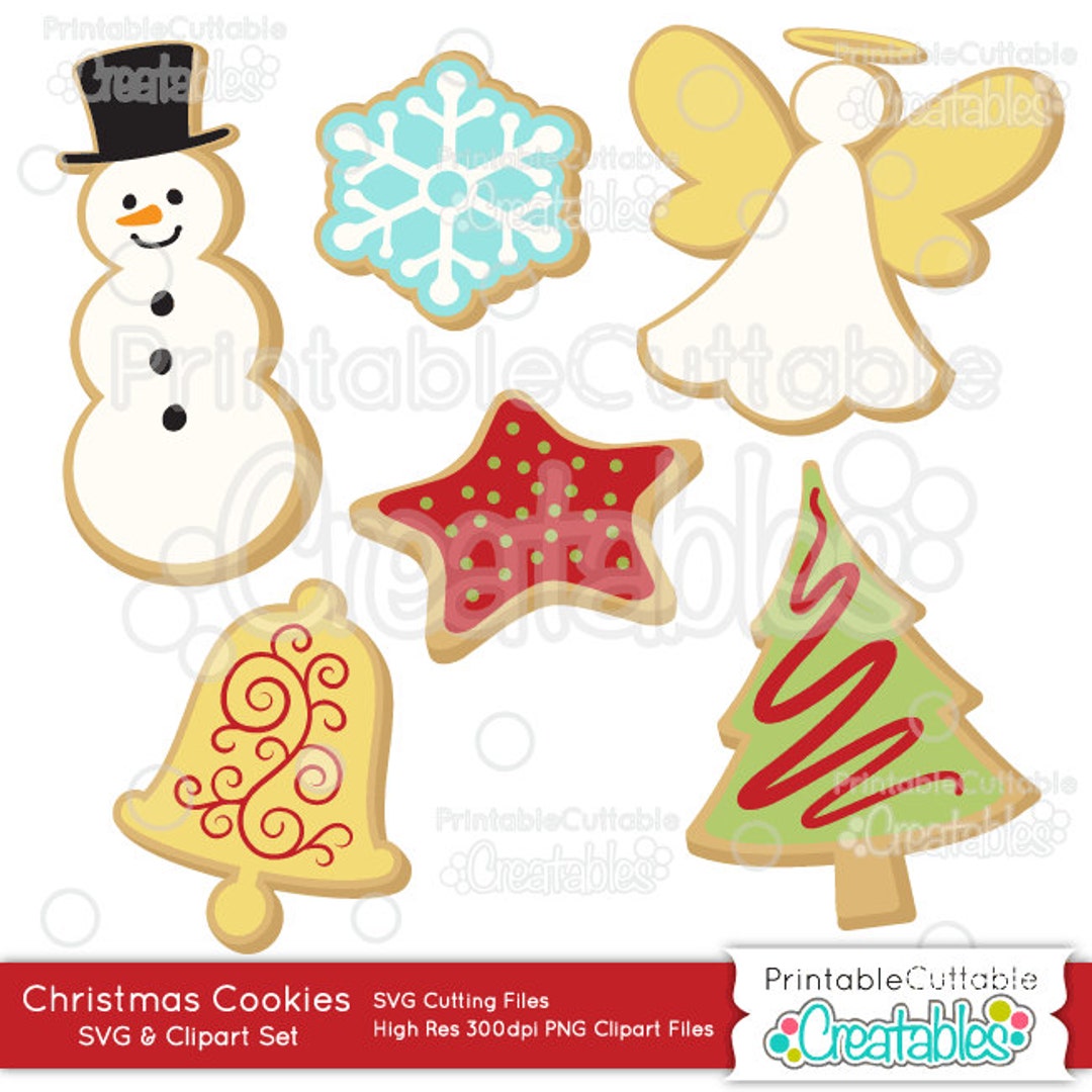 Christmas Cookies SVG Cutting Files & Clipart Set ES025 - Includes ...