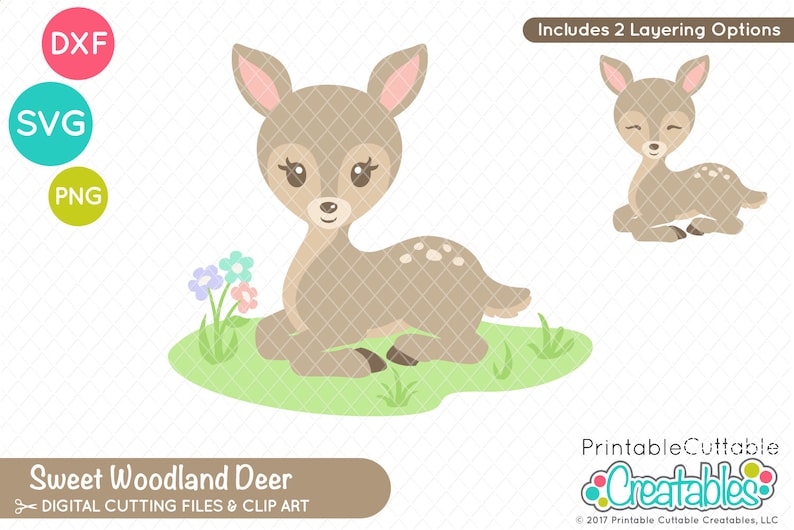 Sweet Woodland Deer SVG Cut File & Clipart E259 - Includes Limited ...