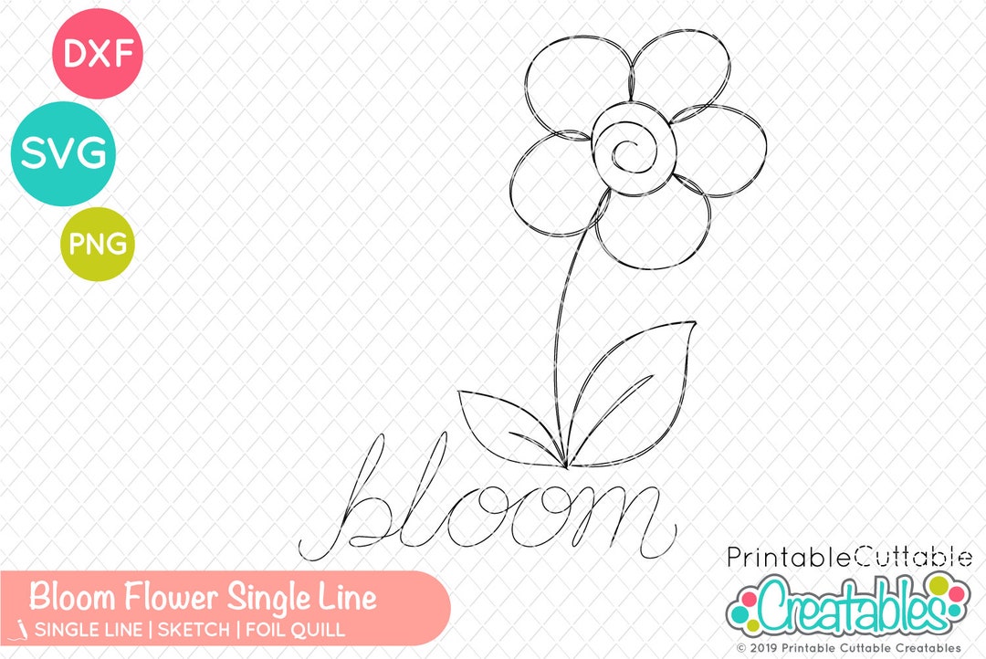 Bloom Flower Single Line SVG SK-004 - Foil Quill | Sketch Pens ...