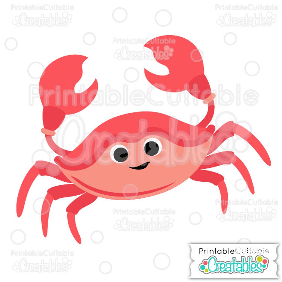 Cute Crab SVG Cut File & Clipart E163 - Includes Limited Commercial Use ...