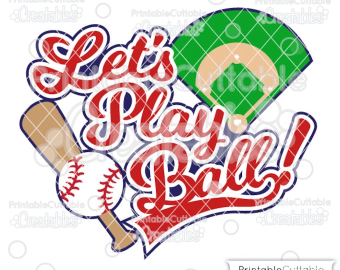 SVG PNG Clip Art Let's Play Ball Vinyl Fabric Transfer T-shirts Digital ...