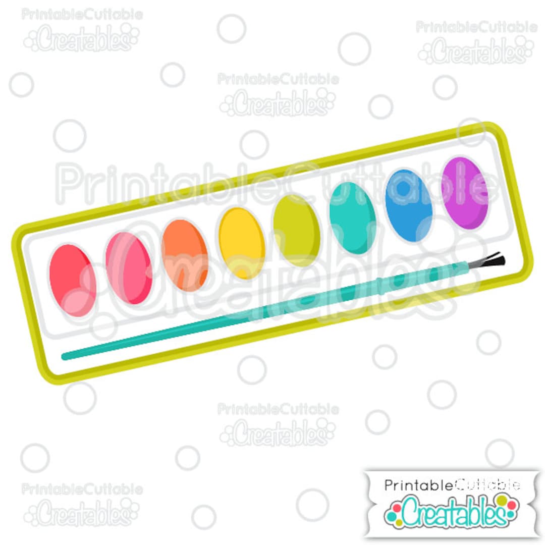 Watercolor Paints Set SVG Cut File & Clipart E172 - Includes Limited ...
