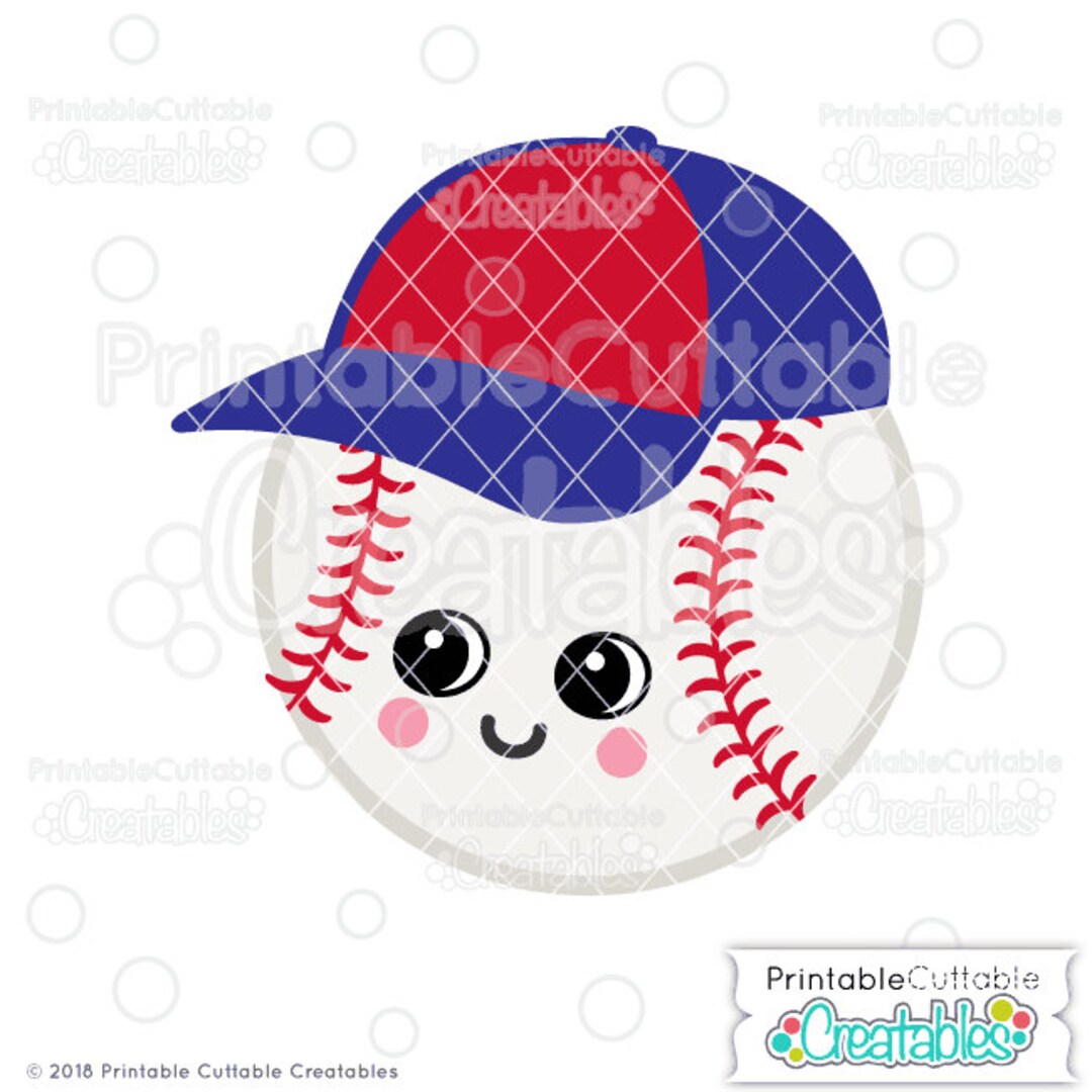 Happy Baseball SVG File Clipart E376 - Cut File for Cricut, Silhouette ...