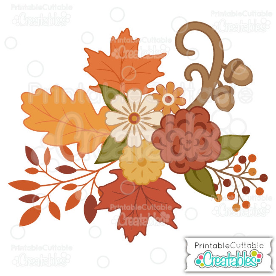 Fall Flowers SVG Cut File & Clipart E204 Includes Limited Commercial ...