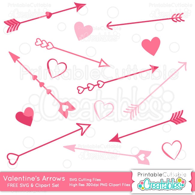Valentine's Monogram Arrow Frames SVG Cut File & Clipart Set - Includes ...