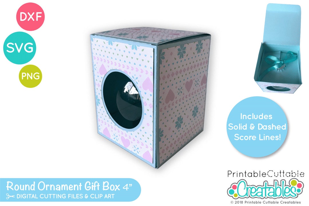 4" Round Ornament Box SVG File D033 - Svg Dxf & Pdf - Includes Limited ...