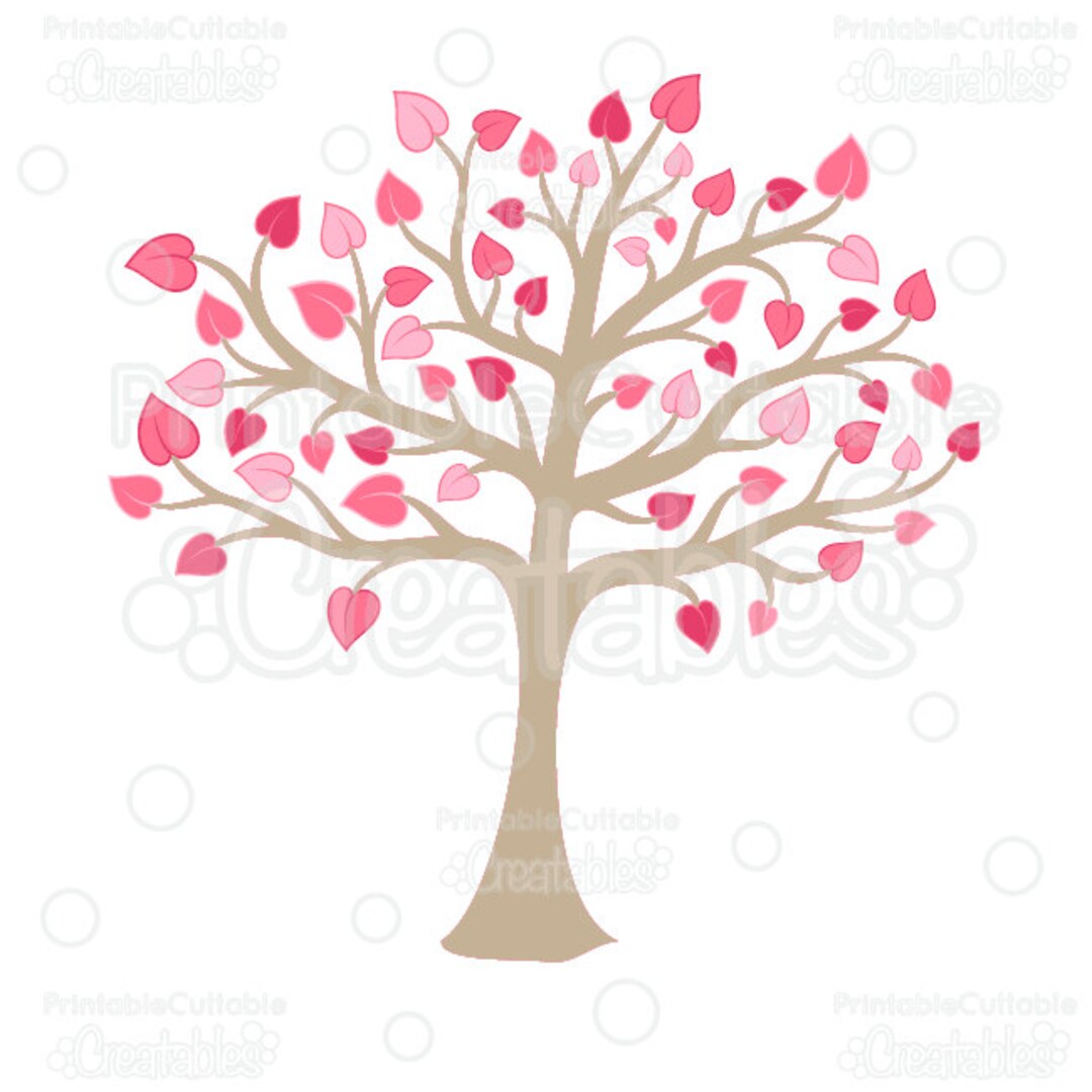 Valentine's Heart Tree SVG Cut File & Clipart Includes Limited ...