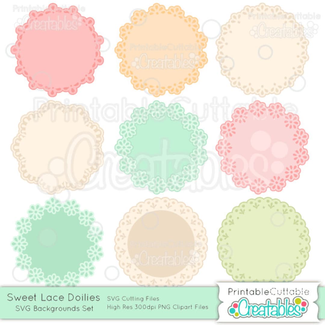 Sweet Lace Doilies Set SVG Cut File & Clipart BF025 - Includes Limited ...