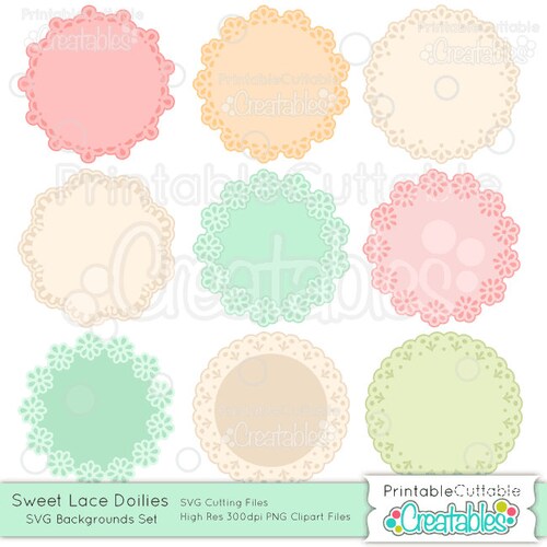 Sweet Lace Doilies Set SVG Cut File & Clipart BF025 Includes - Etsy