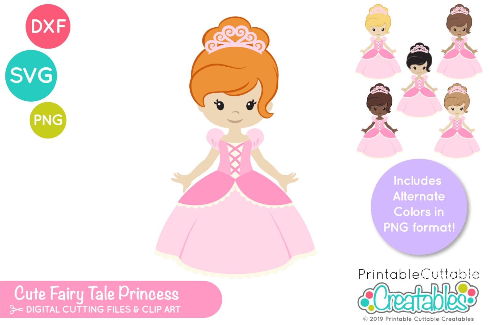 Princess SVG File - Cute Fairy Tale Princess SVG Cut File & Clipart ...