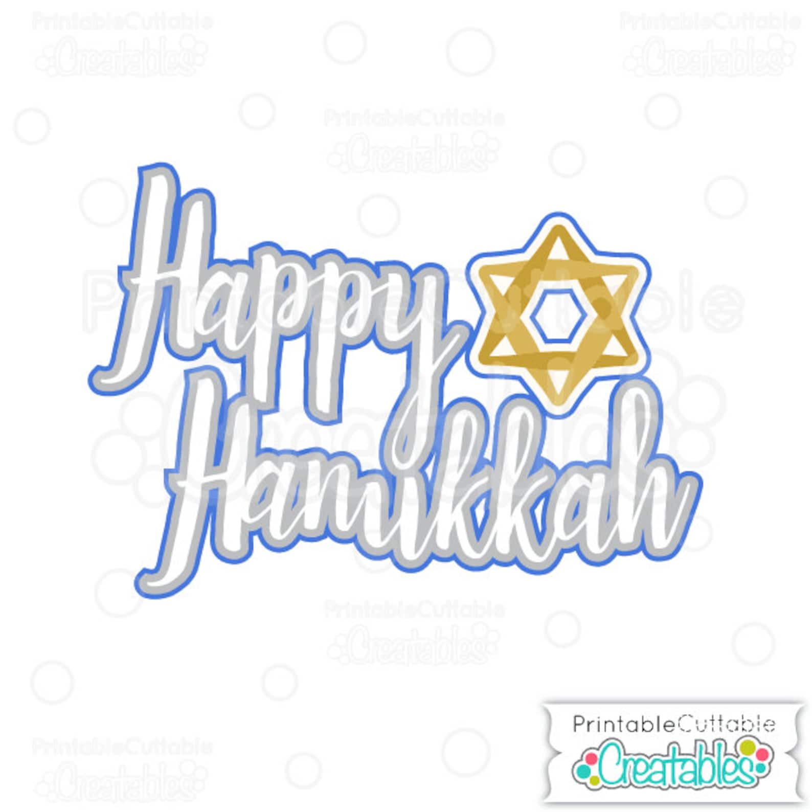Happy Hanukkah Title SVG Cut File & Clipart Includes Limited - Etsy