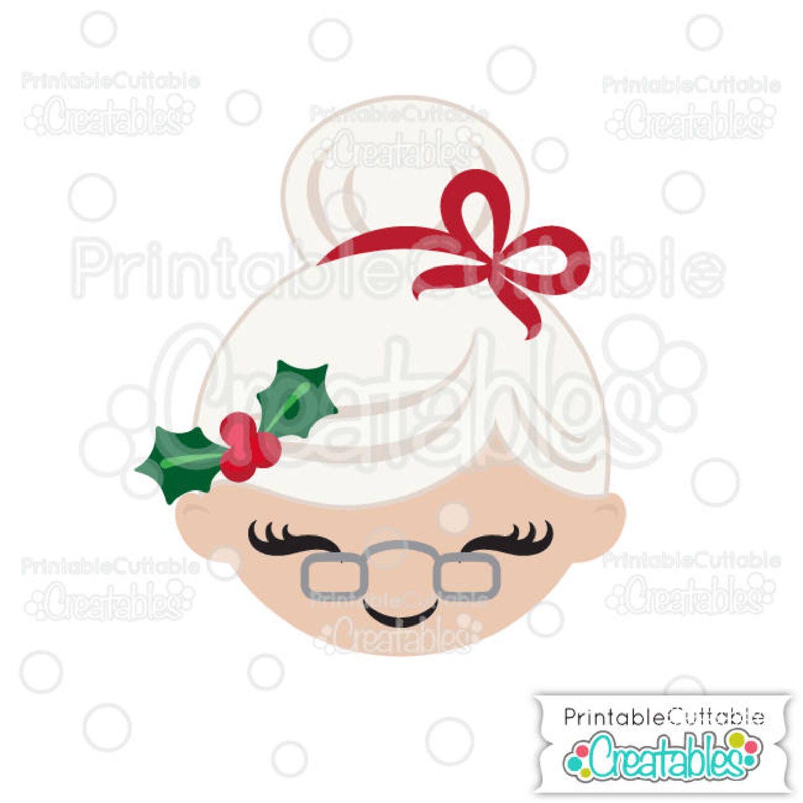 Cute Santa + Mrs. Claus Face SVG Cutting Files & Clipart Set E340 - Svg ...