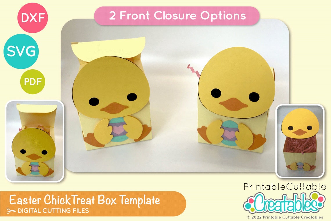 Easter Chick Treat Box SVG File D085 - Svg Dxf Pdf - Easter Candy Box ...