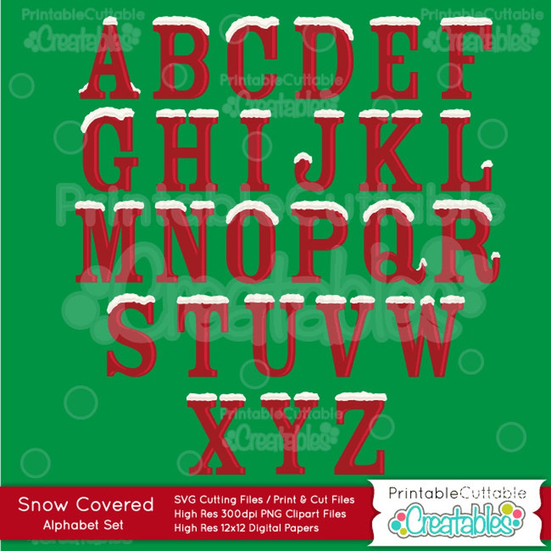 Snow Covered Alphabet Set SVG Cutting File & Clipart - Includes Limited ...