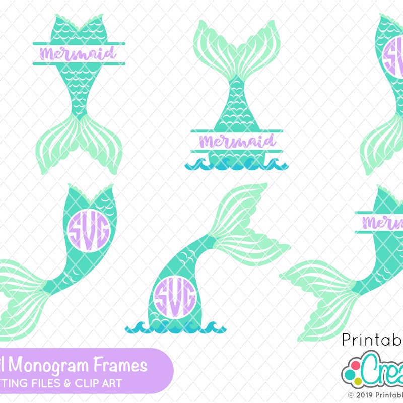 Mermaid Monogram Svg - Etsy