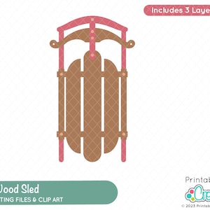 Vintage Sled SVG Cut File / Clipart E759 - Vintage Christmas Svg, Dxf ...