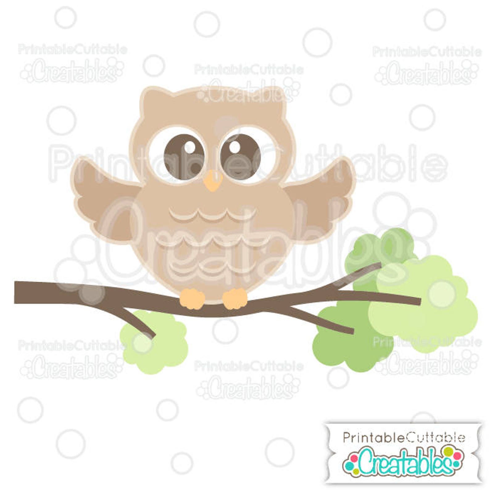 Cute Woodland Owl SVG Cut File & Clipart E269 Cute Owl SVG | Etsy