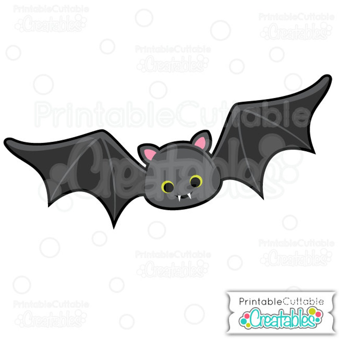 Cute Vampire Bat SVG Cut File & Clipart E193 - Includes Limited ...