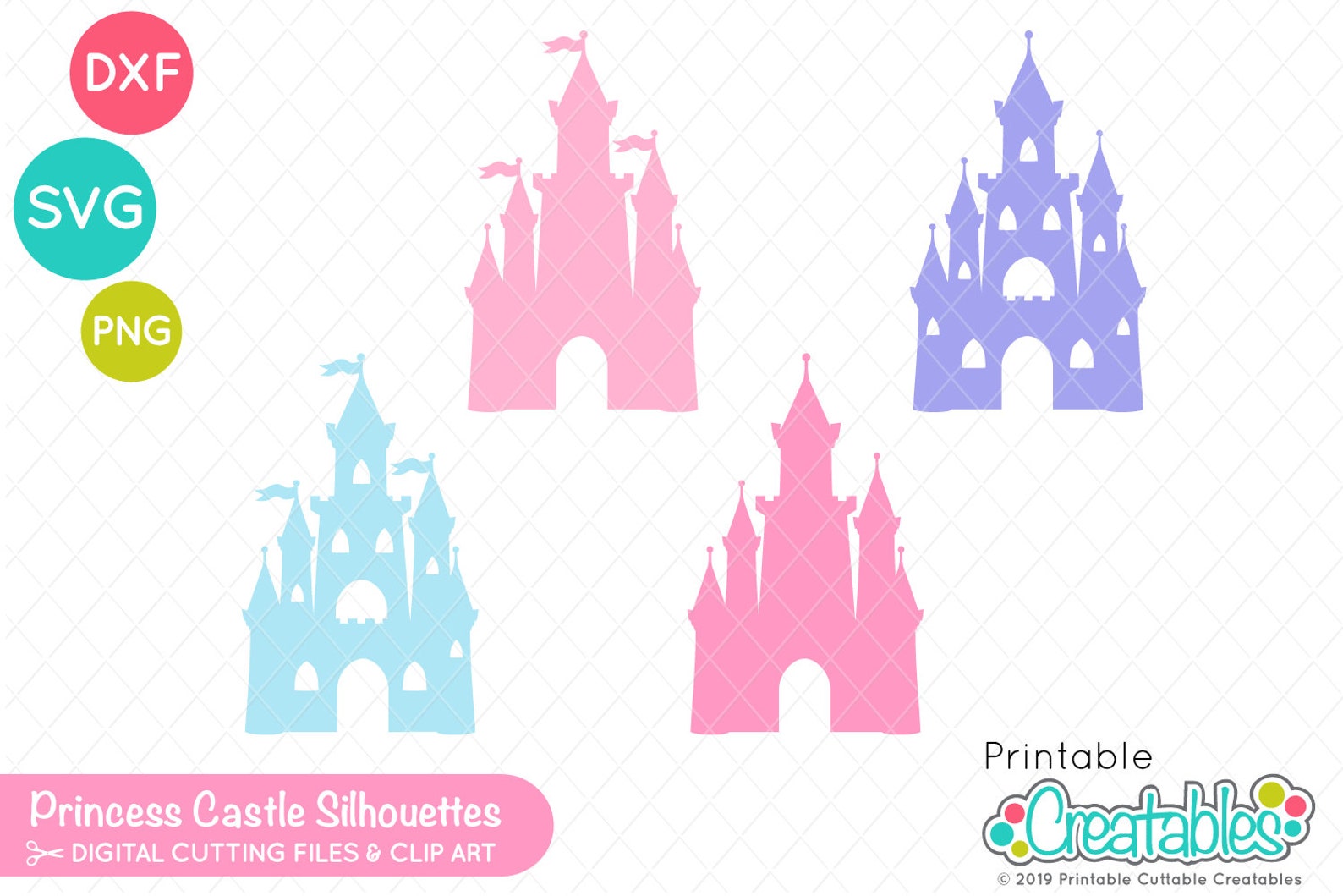 Castle SVG - Princess Castle Silhouette SVG Cut File & Clipart E530 ...