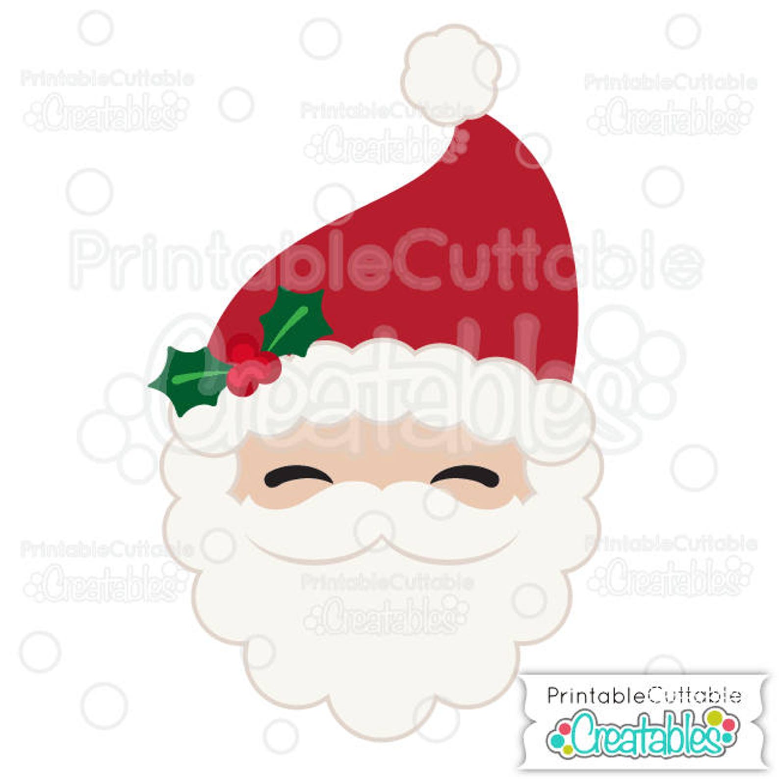 Cute Santa + Mrs. Claus Face SVG Cutting Files & Clipart Set E340 - Svg ...