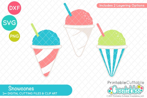 Summer Snow Cones SVG Cut File & Clipart E275 Includes - Etsy