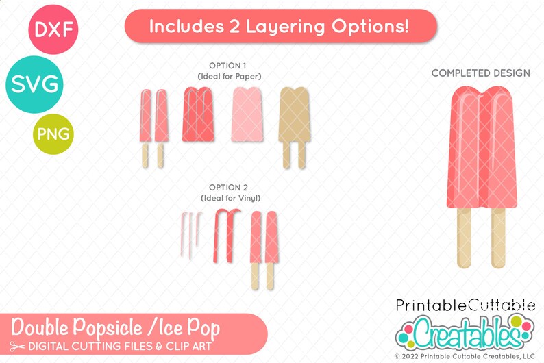 Double Popsicles SVG Cut File & Clipart E279 - Includes Limited ...