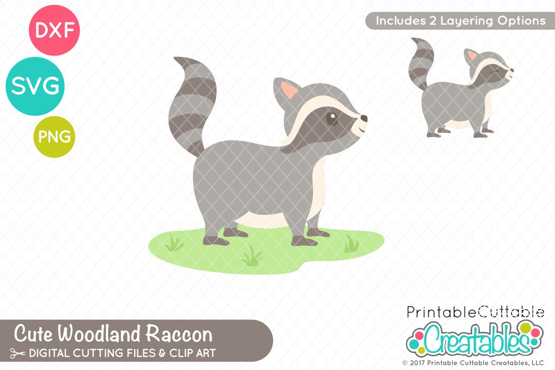Cute Woodland Raccoon SVG Cut File & Clipart E262 Includes - Etsy