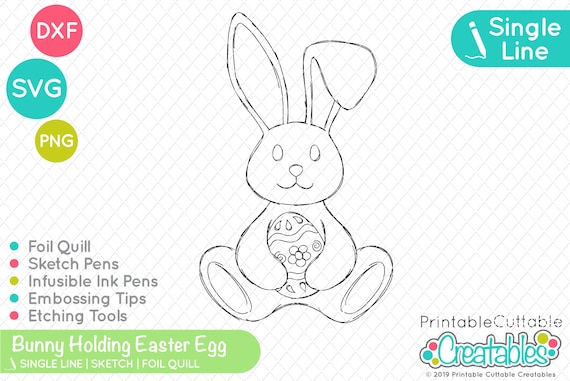 Easter Bunny Single Line SVG SK-003 Foil Quill Sketch Pens | Etsy