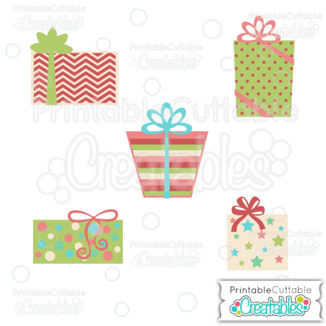 Christmas Presents SVG Cut Files & Clipart E210 Includes | Etsy