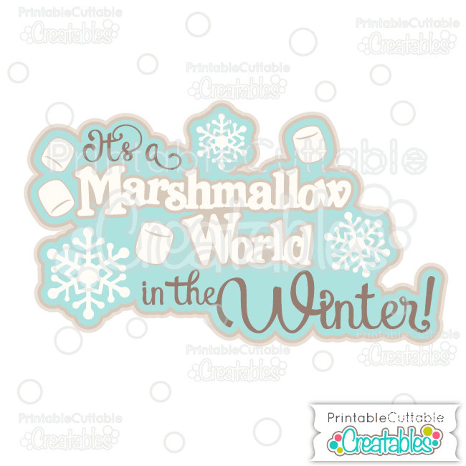 It's a Marshmallow World in the Winter SVG Cutting Files & - Etsy