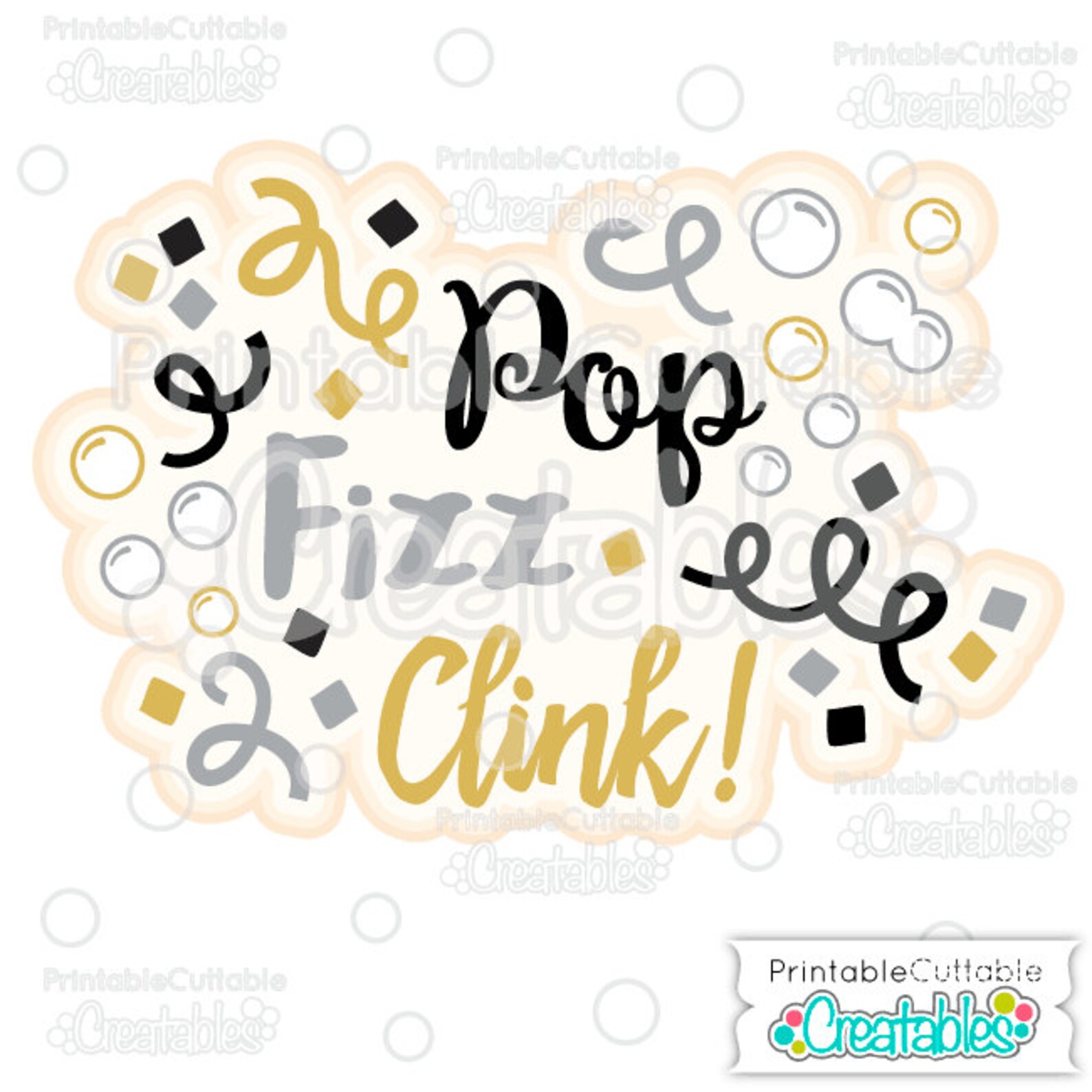 Pop Fizz Clink SVG Cutting Files Scrapbook Title & Clipart - Etsy Ireland