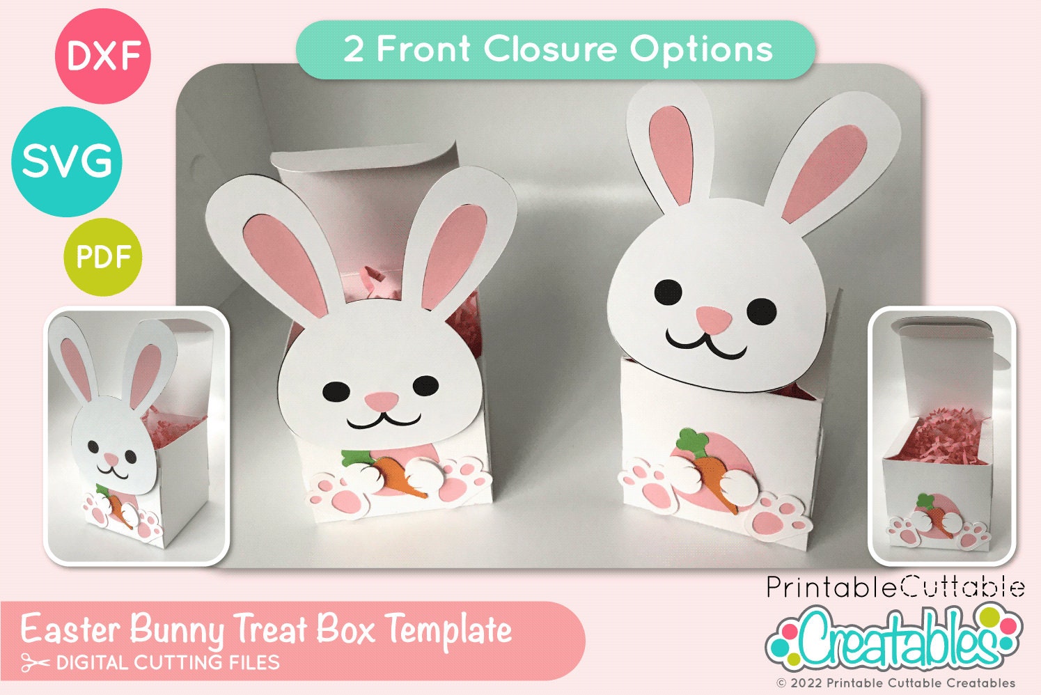 Easter Bunny Treat Box SVG File D084 - Svg Dxf Pdf - Easter Candy Box ...