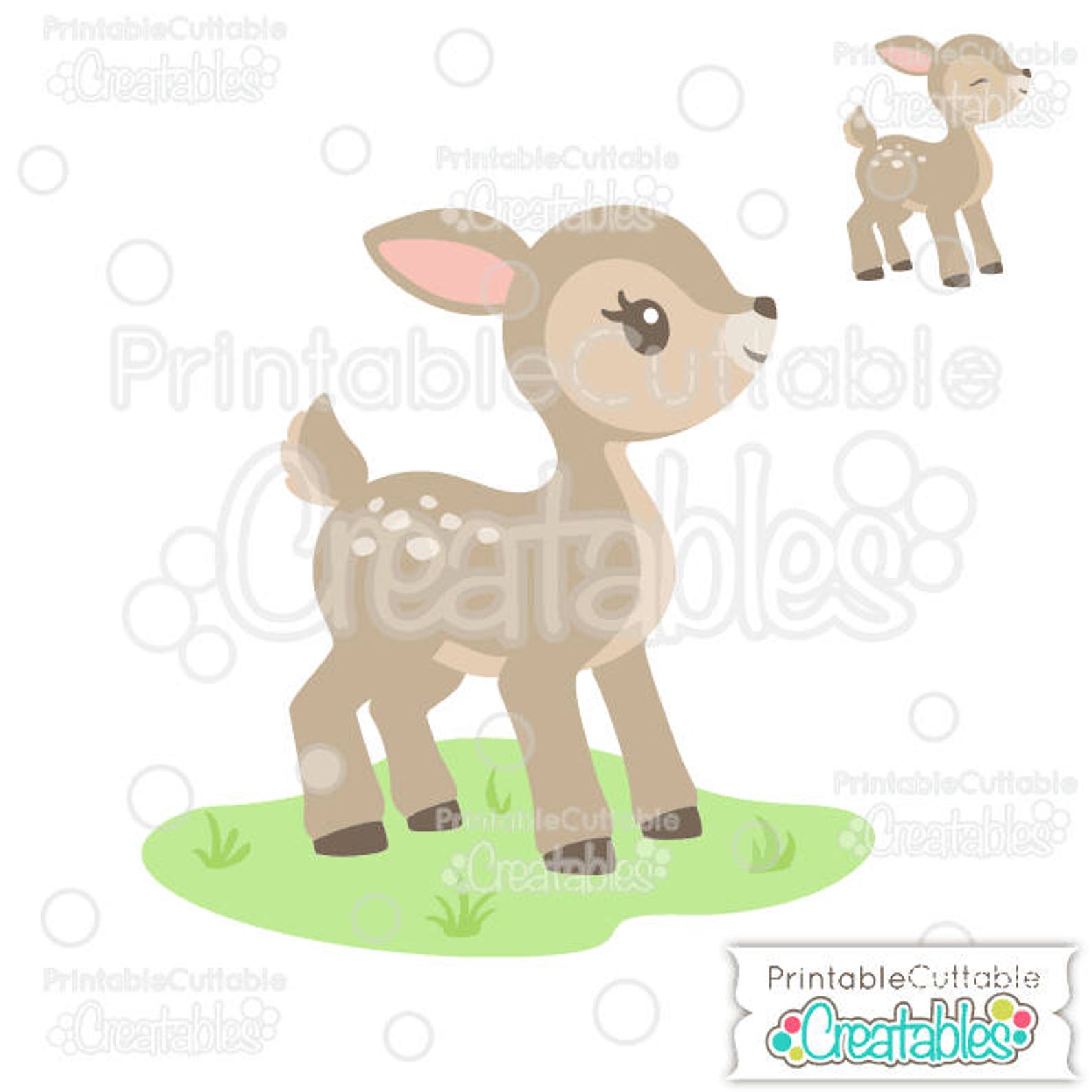 Cute Woodland Deer SVG Cut File & Clipart E258 Includes | Etsy