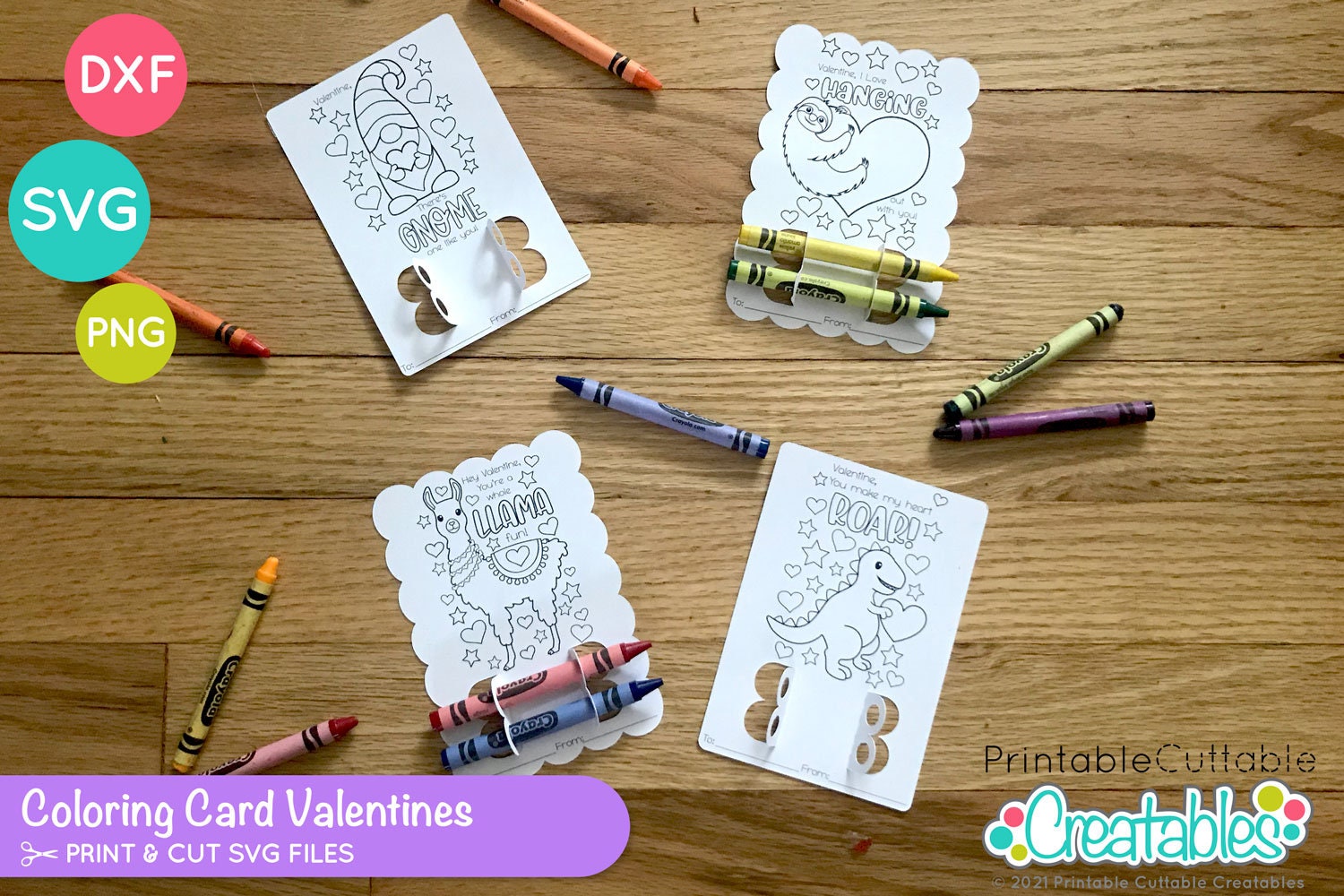 Valentine Coloring Cards SVG File D060 Svg Dxf & Pdf | Etsy